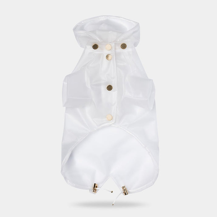 Perini Luxury Dog Raincoat White | Meomari - Luxury Dog Boutique