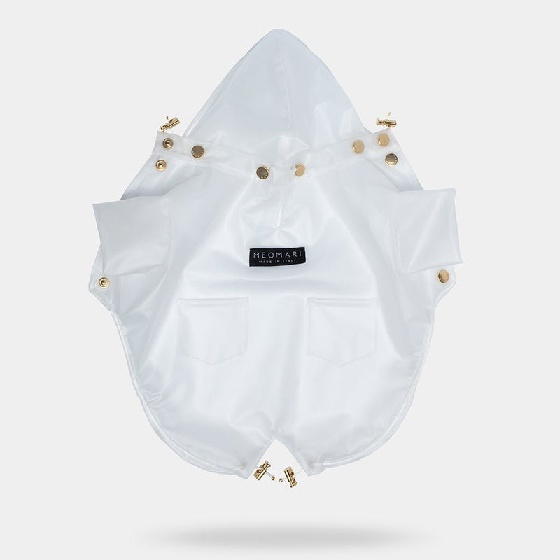 Perini Luxury Dog Raincoat White | Meomari - Luxury Dog Boutique